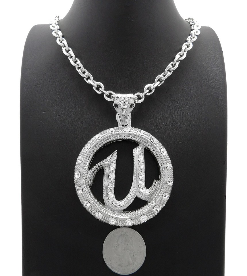 Hip Hop Usher U Pendant 7mm/18",20",24",30" Link Chain Fashion Necklace ...