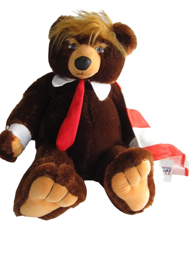 Trumpy Bear w American Flag Cape Plush Stuffed Patriotic MAGA Donald ...