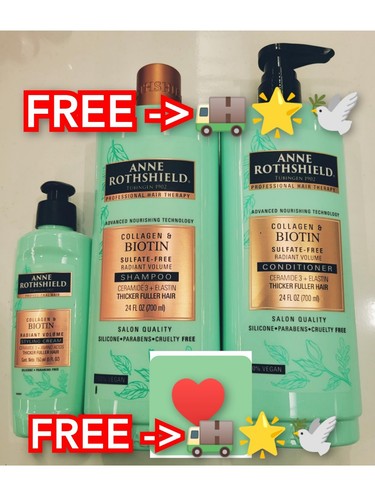 Anne Rothshield Shampoo/Conditioner/Styling Cream Biotin Thicker Hair ...