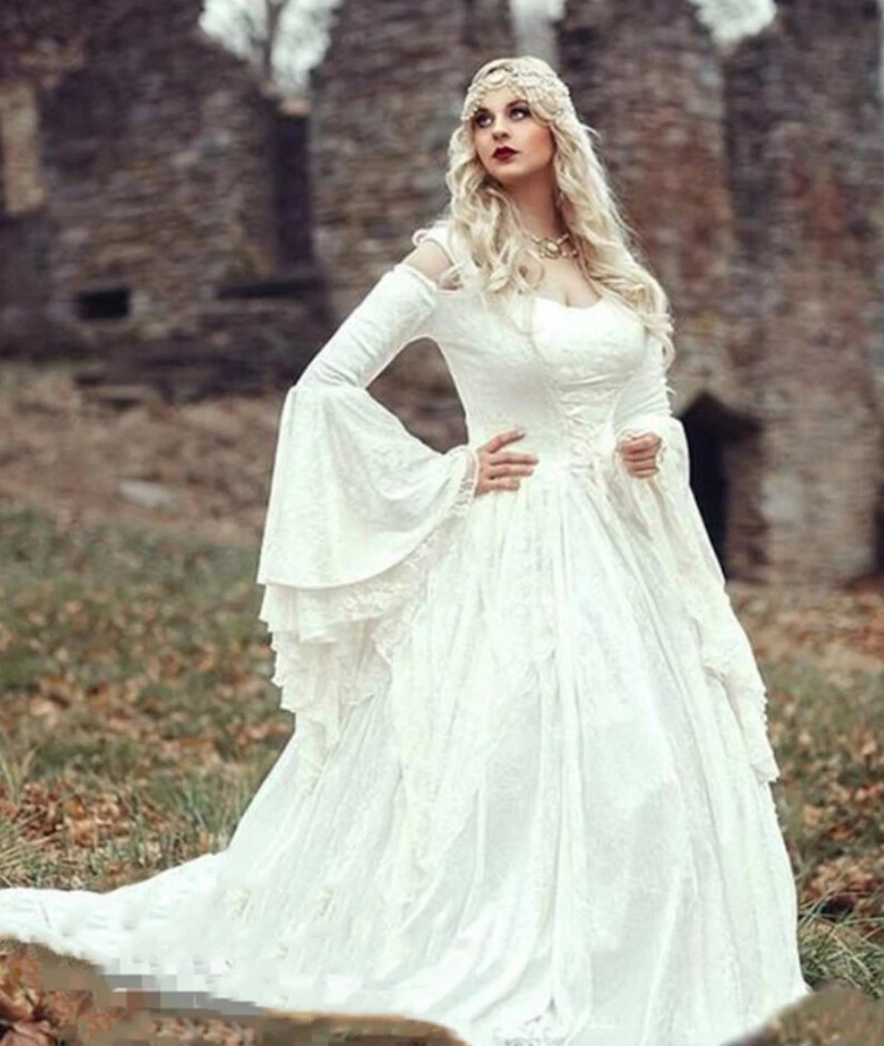 White Gothic Style Wedding Dresses