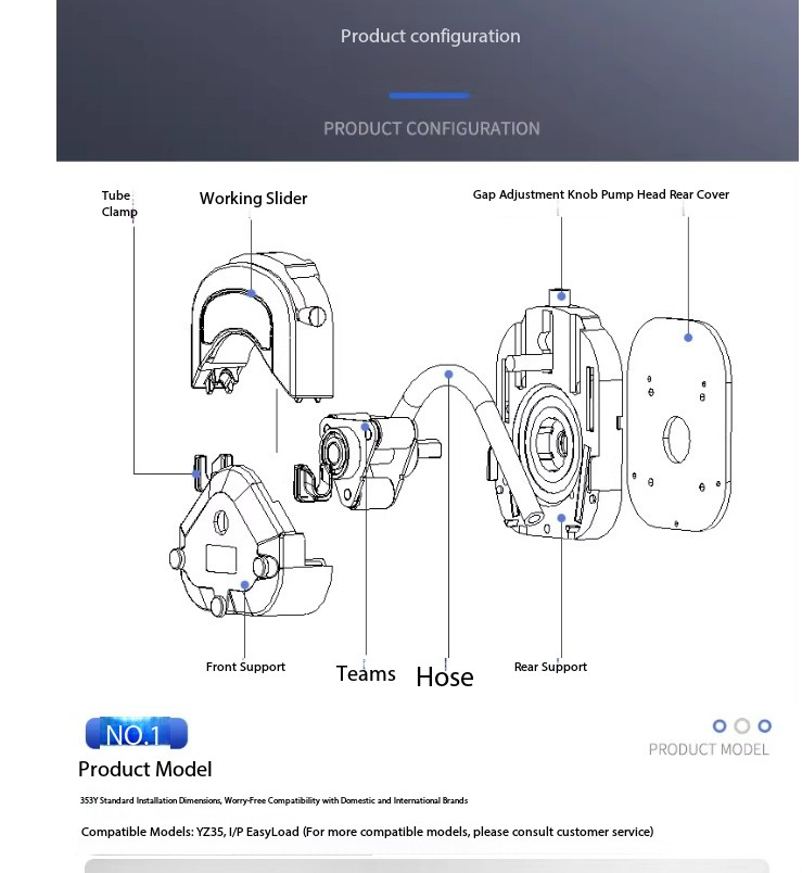353Y Quick-Change Pump Head 12L/min High-Flow Peristaltic Pump Head | eBay
