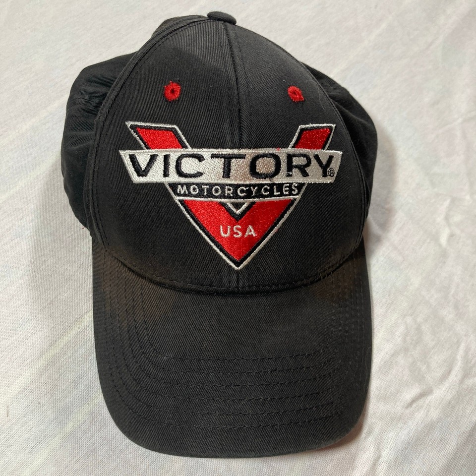 Victory Motorcycles Mens OS Black Fitted Flex-Fit Baseball Hat Biker ...