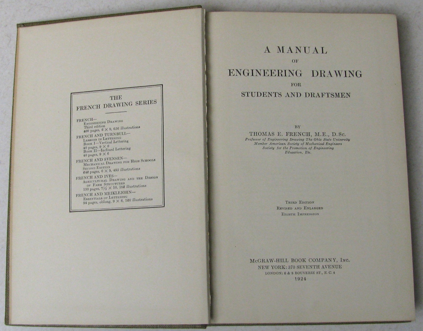 A Manual of Engineering Drawing by Thomas E. French 3rd Edition ...