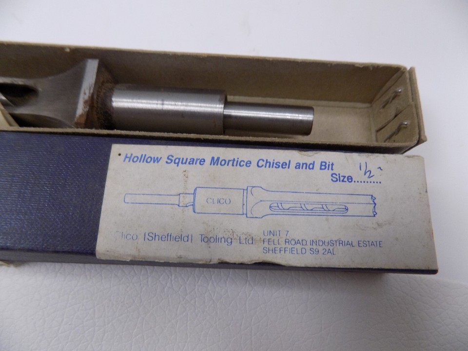 Clico Sheffield HOLLOW SQUARE MORTISE CHISEL BIT 1/2" 0160 Woodworking ...