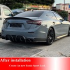 For 2014-2021 Maserati Ghibli Sedan Gloss Black Rear Bumper Diffuser ...