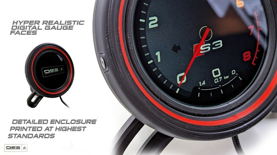 3.4 Round Sim Racing Dashboard Display | Touchscreen DDU w Multi-Gauge ...