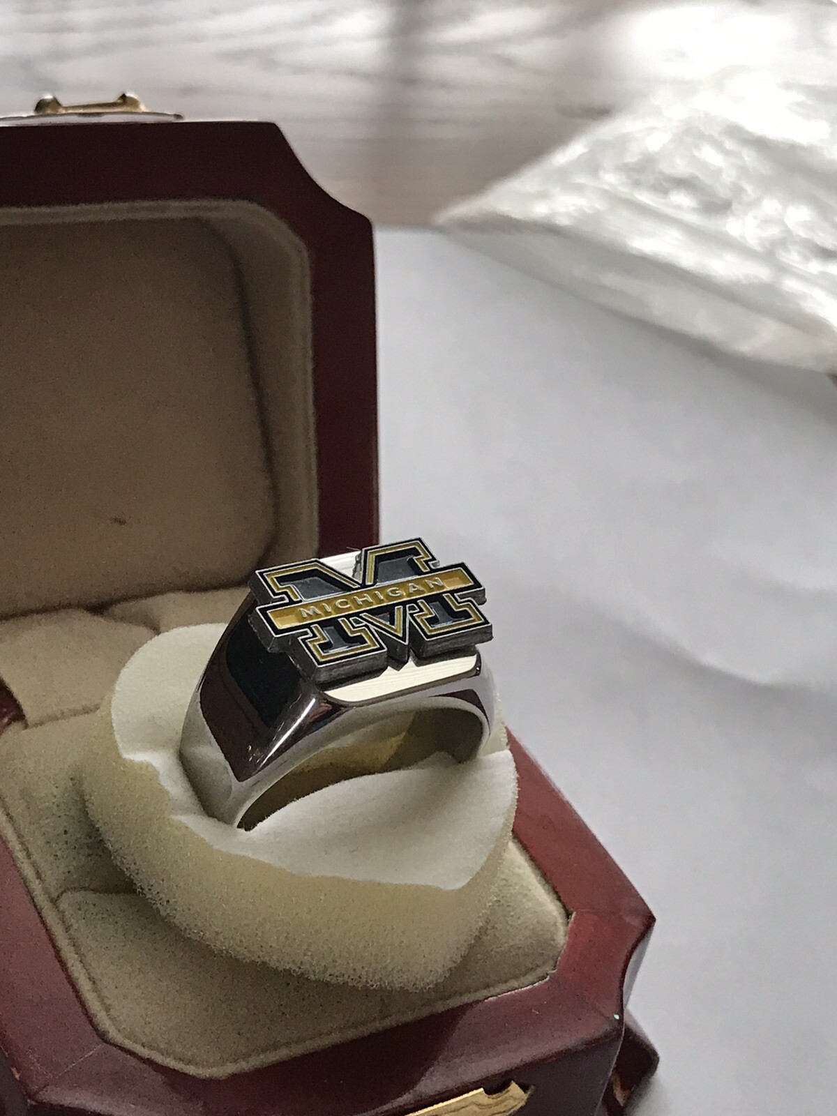 New Men’s Heavy Stainless Steel “University of Michigan” Ring | eBay