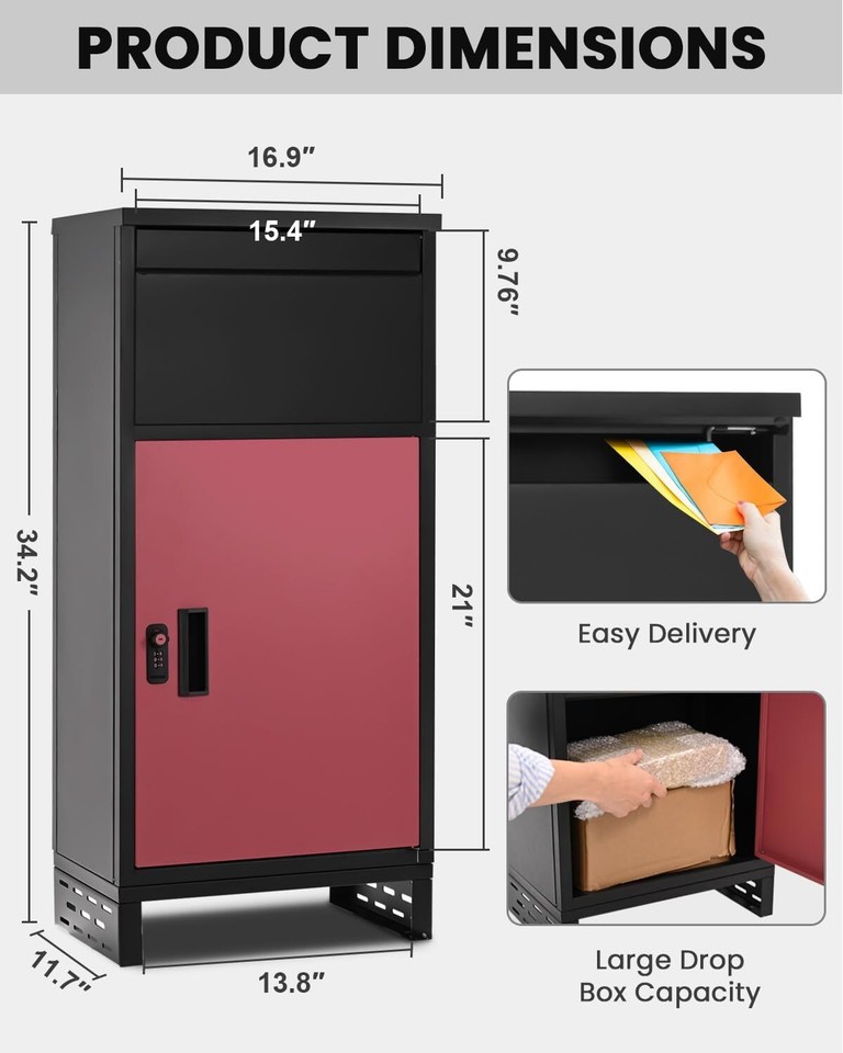 NAIZEA Package Delivery Boxes for Outside, Extra Large Lockable Parcel ...