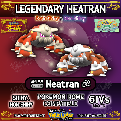 Legendary Heatran 💥 6IV Shiny 💥 Pokemon Scarlet Violet Home 🌎 USA ...