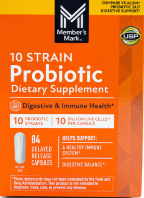 Member's Mark 10 Strain Probiotic Digestive Care Supplement, 84 Dietary ...