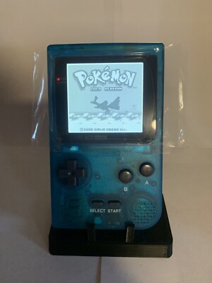 Nintendo GBP Game Boy Pocket- FunnyPlaying V2 IPS- Clear Blue-Amazing ...
