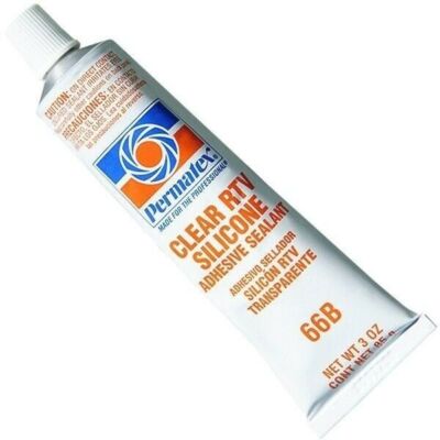 Permatex 80050 Clear RTV Silicone Adhesive Sealant 3 oz Tube ...