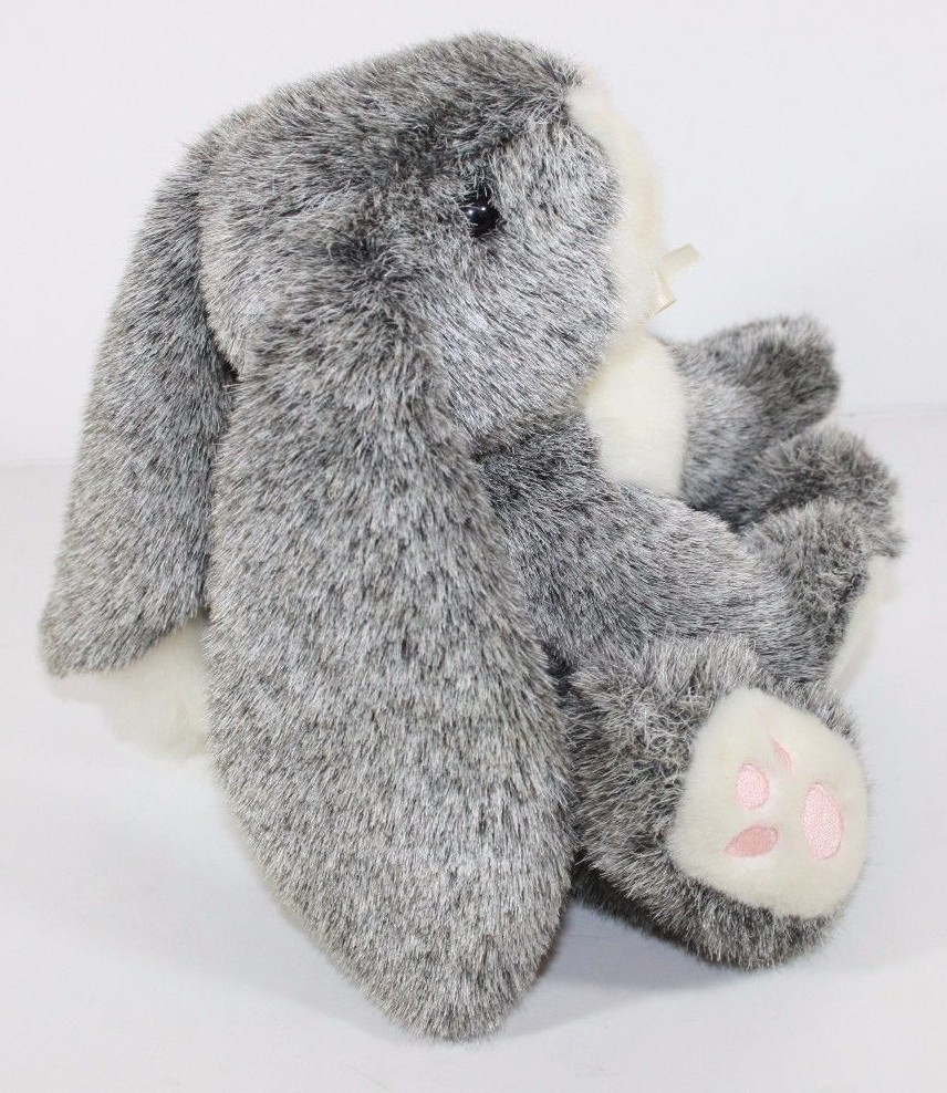 Bunny Rabbit Plush Russ Berrie Lop Ear Grey Pink Lovey Soft Cuddle Toy ...