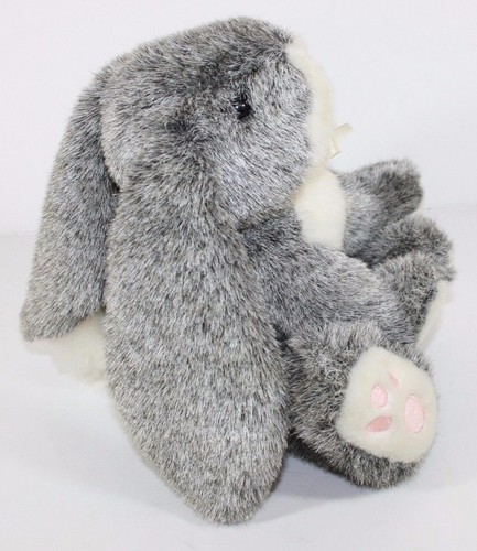 Bunny Rabbit Plush Russ Berrie Lop Ear Grey Pink Lovey Soft Cuddle Toy ...