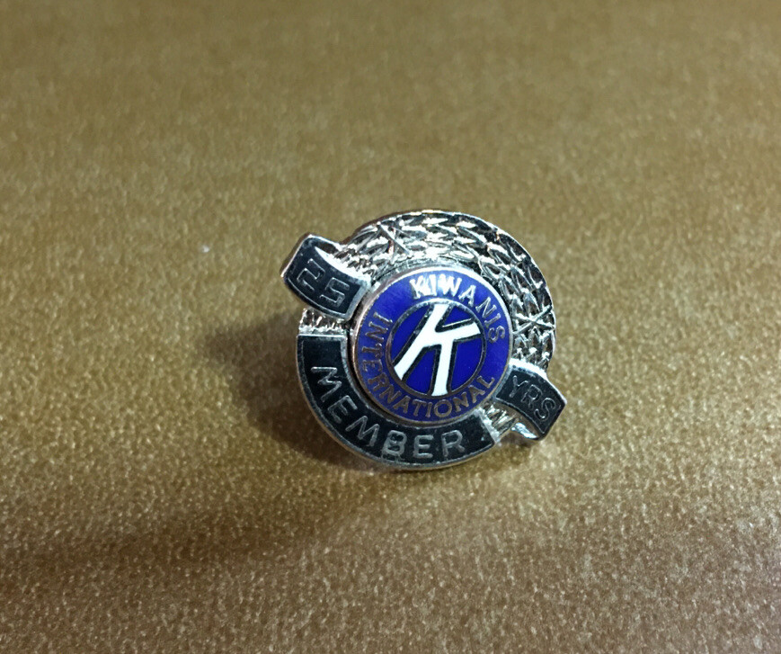 Vintage Kiwanis 25 Years Pin Lapel Push Pin .75" Long .5" Tall | eBay