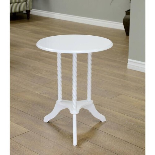 Small Round End Table Chairside Storage Side Sofa Shelf Accent Wood ...