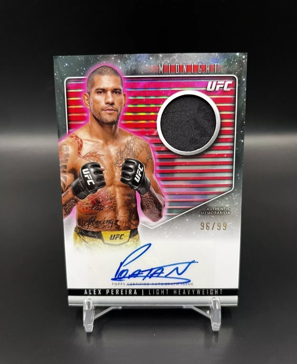 Alex Pereira Auto Relic #38/99 !! 2024 Topps Midnight UFC SSP! UFC ...