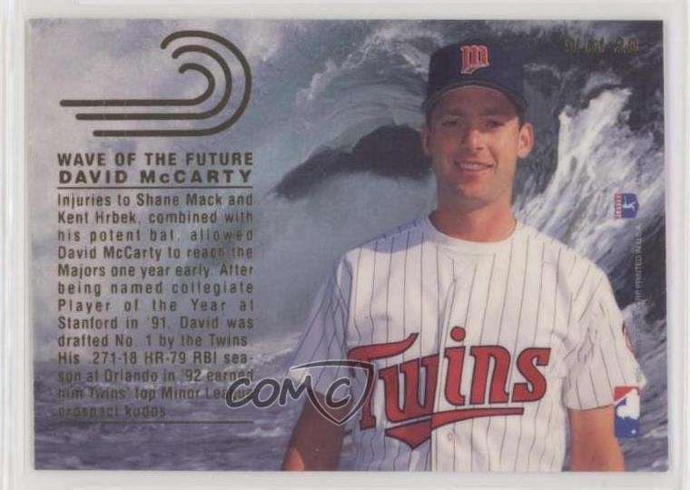 1993 Flair Wave of the Future Dave McCarty David McCarty #9 Rookie RC ...