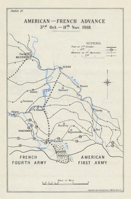 Meuse–Argonne Offensive. American–French Advance 3 Oct–11 Nov 1918. WW1 ...