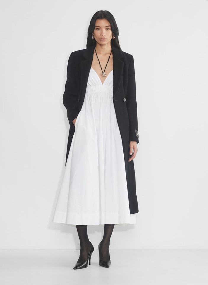 Babaton Encourage Poplin Maxi Midi Halter Backless Dress Classic White ...