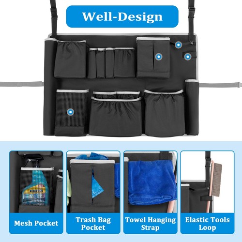 Trash Can Caddy Bag Fit 32-55 Gallon Garbage Bin, Cleaning Caddy Bag ...