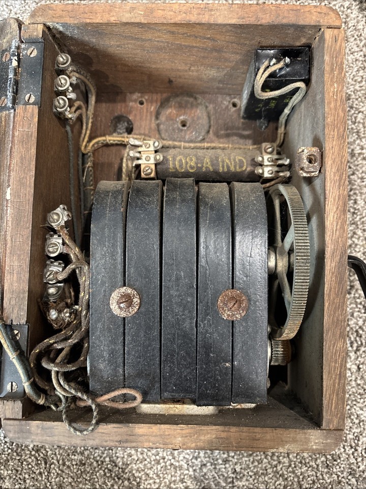 Antique Oak Crank Telephone Ringer Box Kellogg Switchboard Supply | eBay