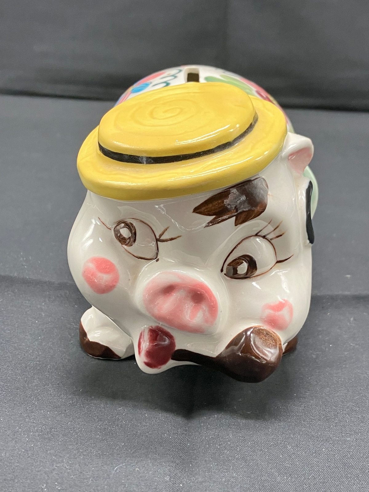 Pig - Vintage Piggy Bank w/Pipe, Hand Painted, Japan | eBay