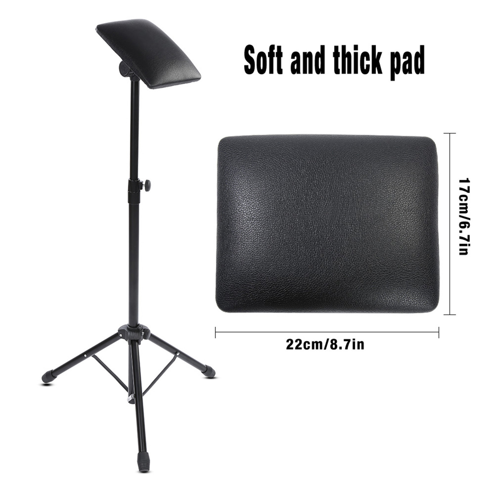 Adjustable Tattoo Armrest Tripod Stand w/ Soft Sponge Pad Portable Arm ...