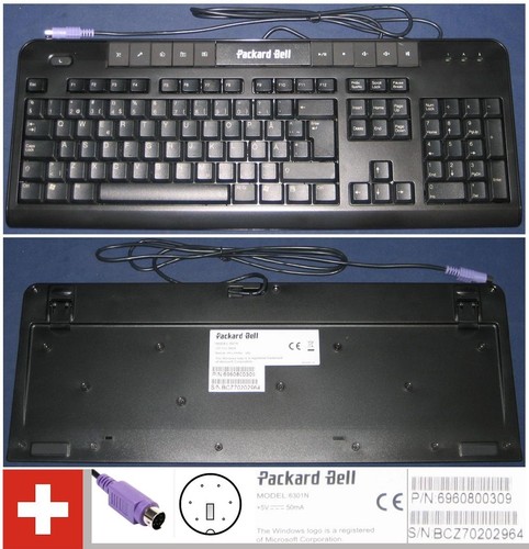 Keyboard Qwertz Swiss-German Packard Bell 6301N 6960800309 PS/2 port | eBay