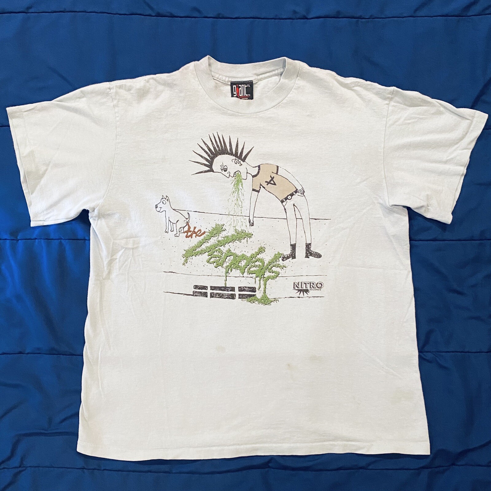 Vintage 90s The Vandals Nitro Records Light Blue Punk Graphic T-Shirt ...