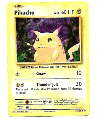 Pikachu 35/108 - XY Evolutions - Holo Pokemon Card - LP Condition Great ...