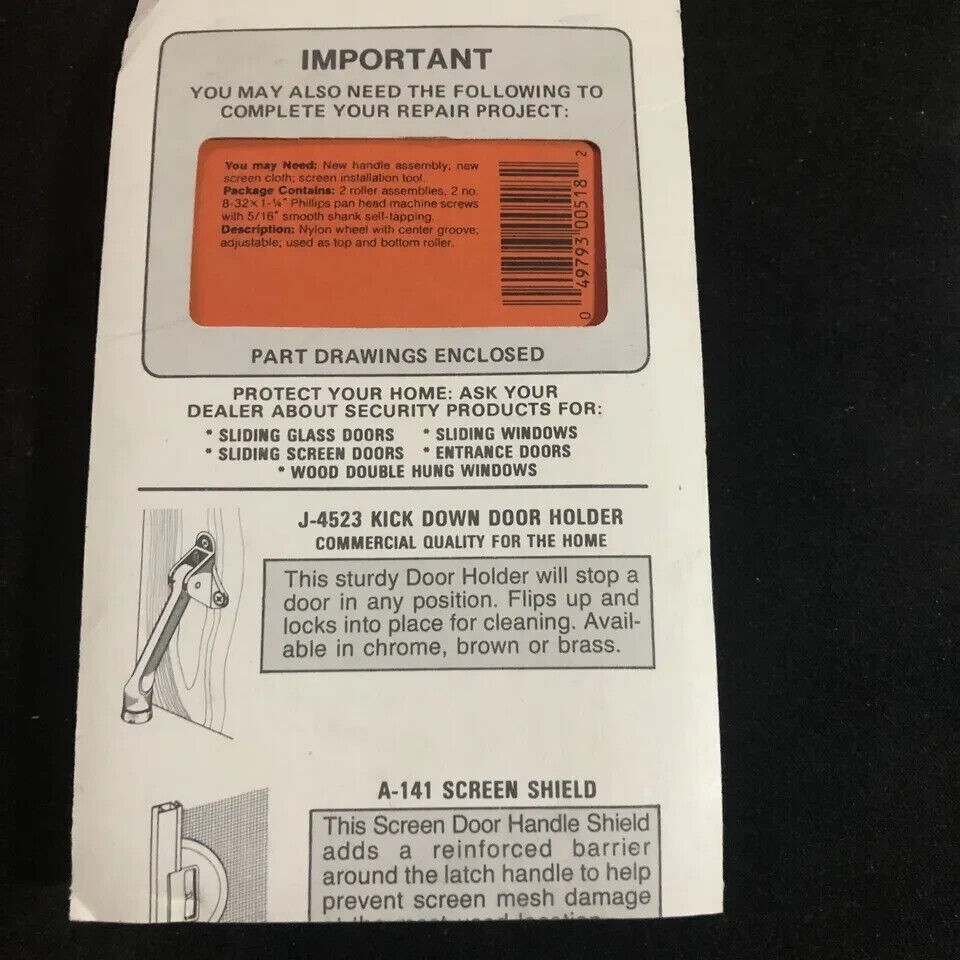 Prime-Line B 518 Screen Door Tension Spring with 1 inch Nylon Roller (2 ...