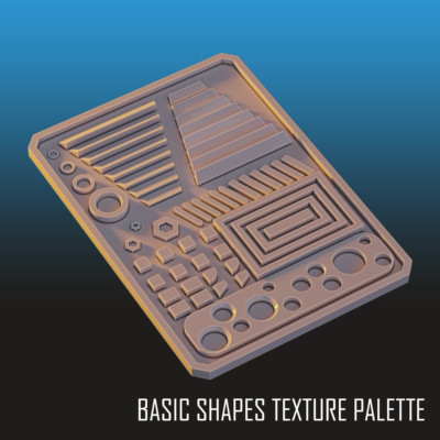Basic Shapes Dry Brush Texture Palette For Miniature Painting Table Top