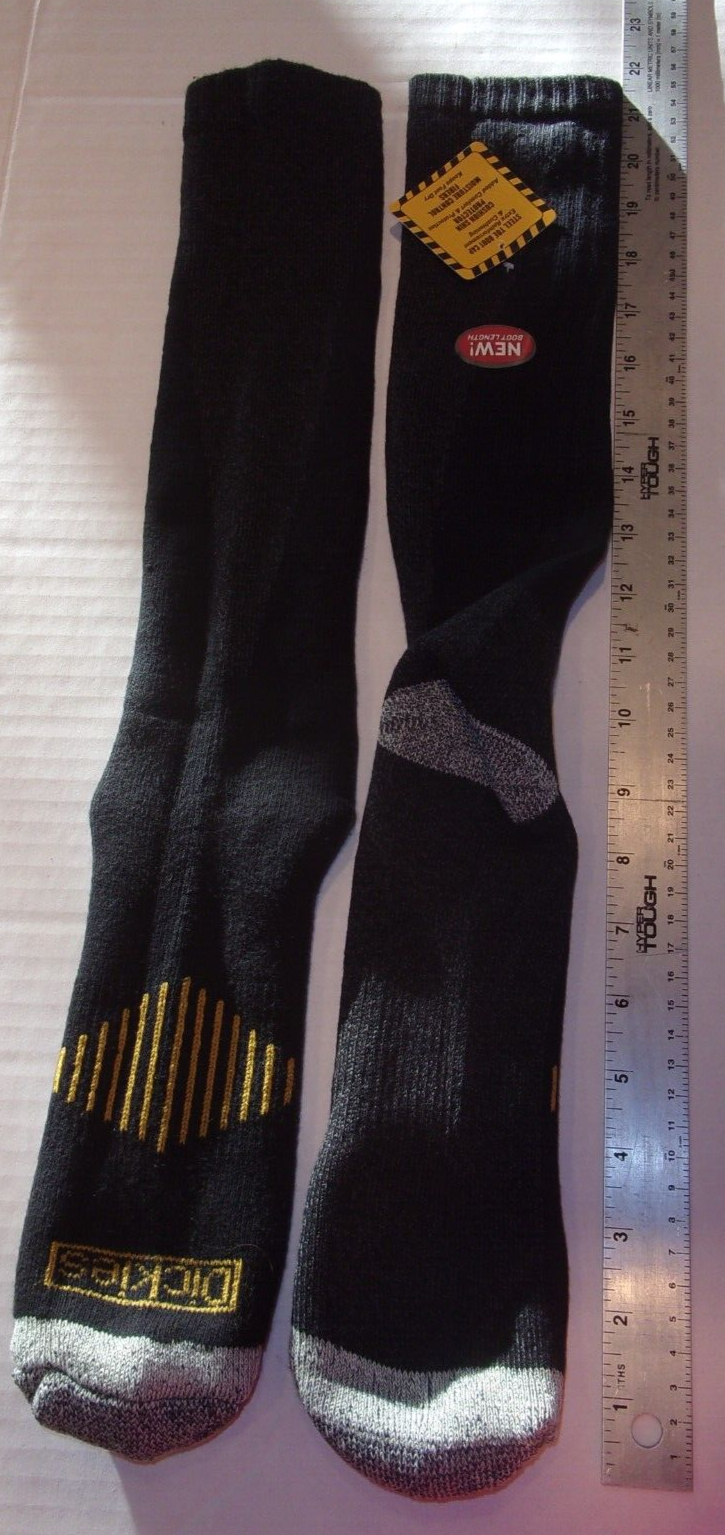 2 PAIR DICKIES COPPER SHIN PROTECTOR BOOT LENGTH WORK SOCKS MENS 6-12 ...