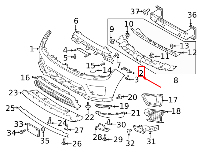 LR RANGE ROVER SPORT II L494 Front Right Bumper Bracket LR137782 NEW ...