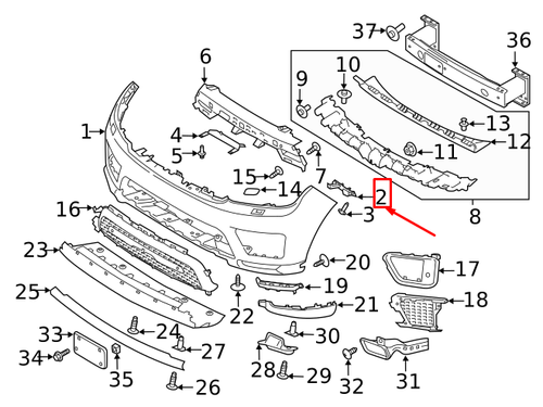 LR RANGE ROVER SPORT II L494 Front Right Bumper Bracket LR137782 NEW ...
