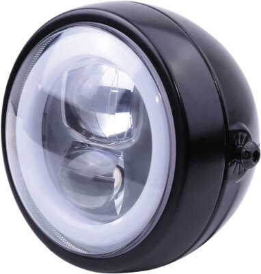 Headlight Highsider Flat Typ 9 LED Steel Black Mount Side Legal | eBay ...