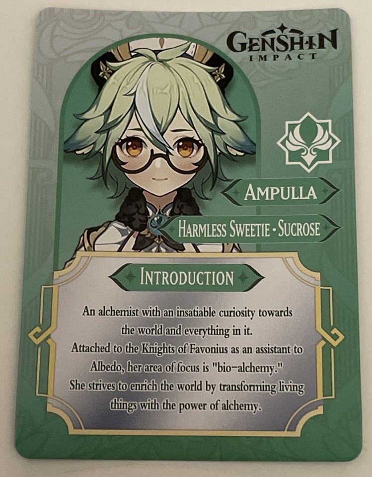 SUCROSE HARMLESS SWEETIE Genshin Impact Anime Custom TCG CCG Card | eBay