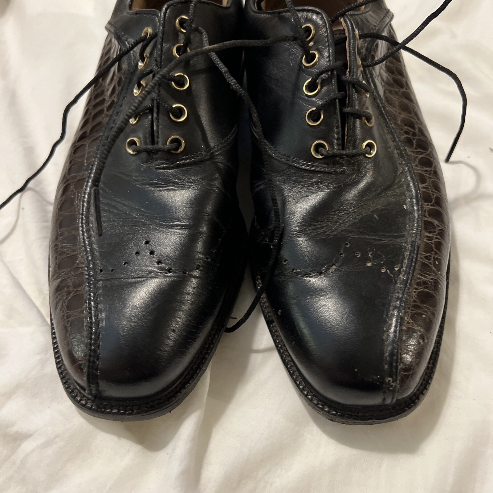 Footjoy FJ ICON Mens Golf Shoes 52161 Size 8.5 W Black Brown Snake ...