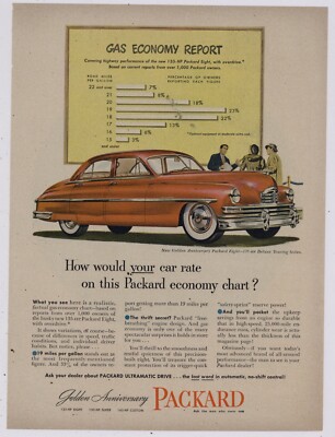 1949/50 Packard Auto Ad: Golden Anniversary Packard Eight Deluxe ...