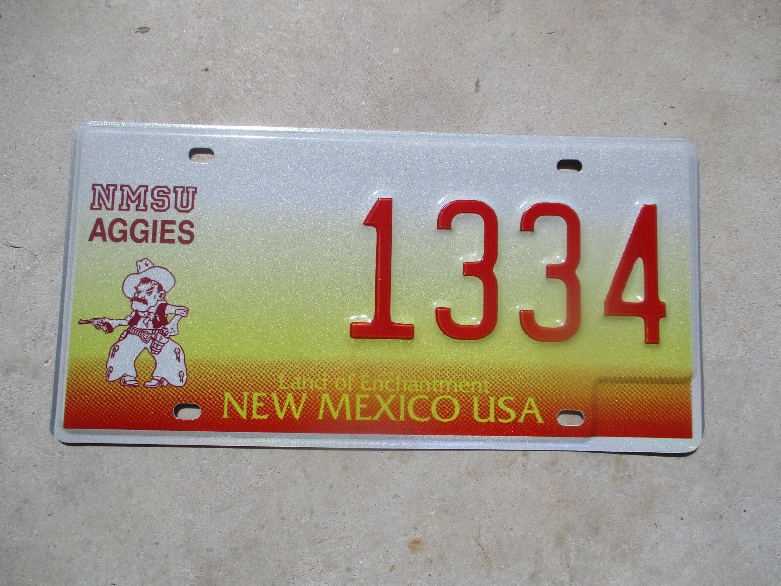 New Mexico SU AGGIES license plate # 1334 | eBay