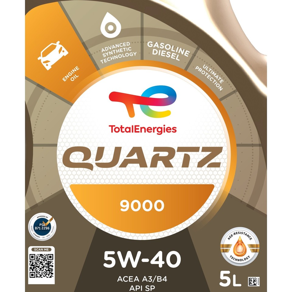 Total Quartz 9000 5W-40 Synthetic Car Engine Oil - 5 Litres 5L | eBay UK