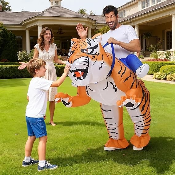 Adult Inflatable Tiger Costume – Blow Up Animal Outfit for Men & Women ...