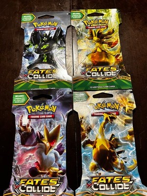 Pokemon Fates Collide Sleeved Booster Pack COMPLETE ART SET - 4 Packs ...