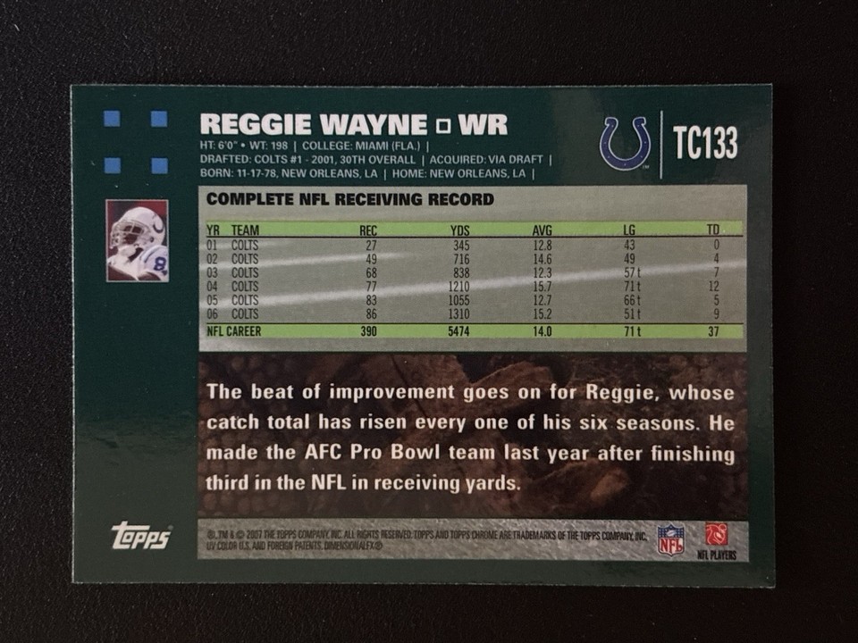 2007 Topps Chrome Reggie Wayne Card. Hall of Famer 🔥🔥🔥 | eBay