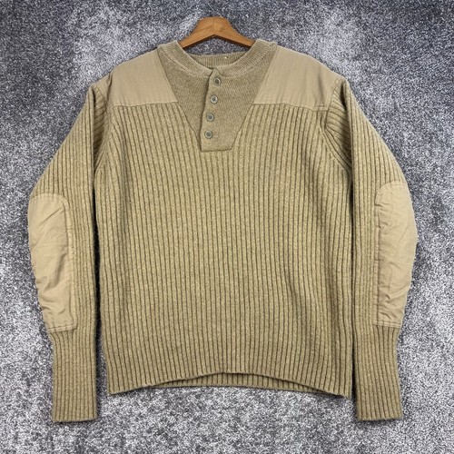 VTG LL Bean Commando Sweater Men's XL (Fits L) Brown Merino Lambs Wool Military | eBay