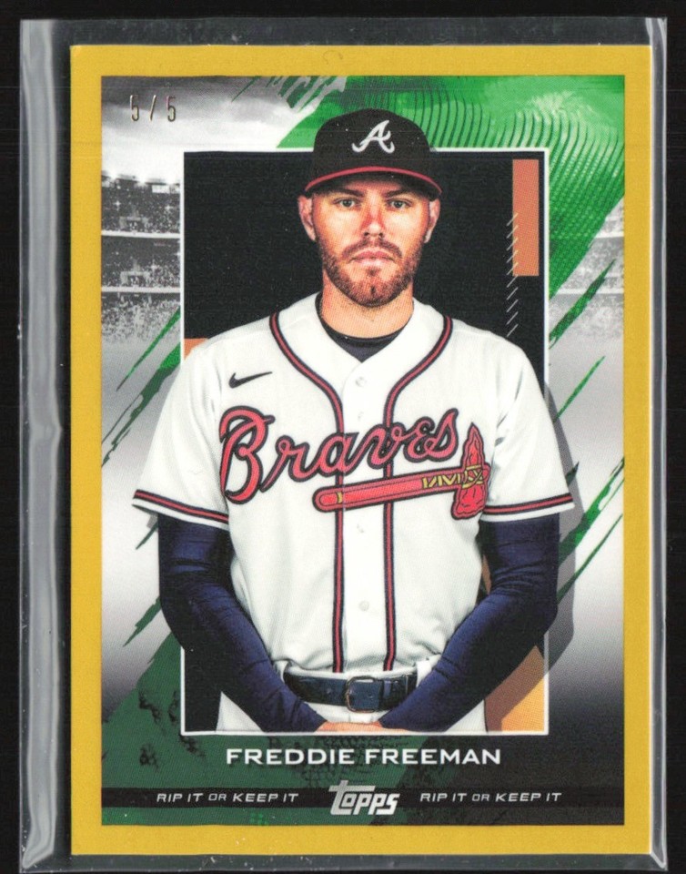 Freddie Freeman 2020 Topps Rip Gold *RIPPED* /5 #45 Atlanta Braves | eBay