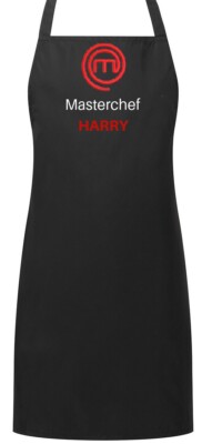 Embroidered Masterchef apron with personalised name embroidered cooking ...