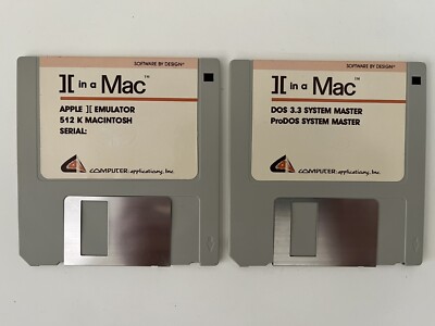 Vintage OEM Apple ][ In A Mac Emulator 3.5" Floppy Disks (1985, Comp ...
