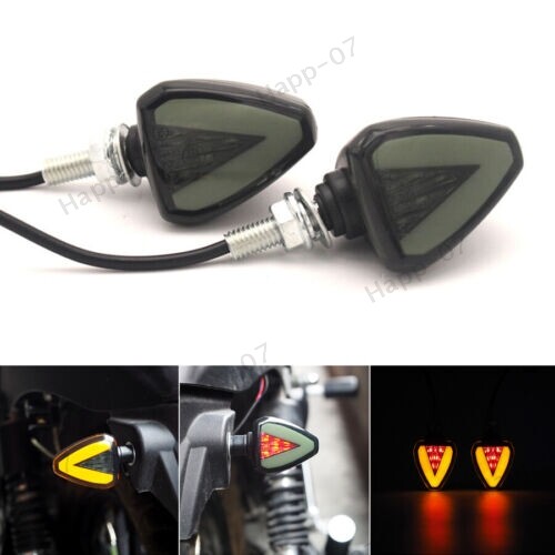 2x 12V Scooter Moped Motorcycle LED Turn Signal Light Indicator w/ Red ...